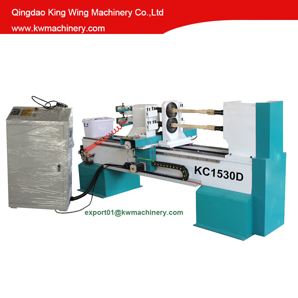 cnc wood lathe double turning spindle cnc wood lathe